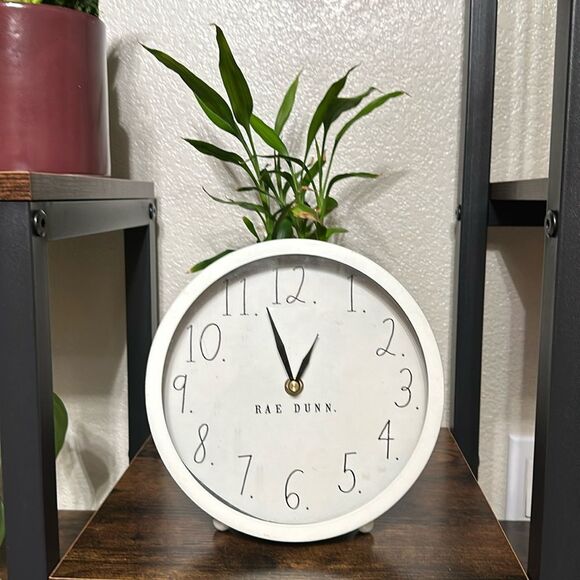 Rae Dunn | Wall Decor | Rae Dunn 8 In Metal Open White Round Desk ...